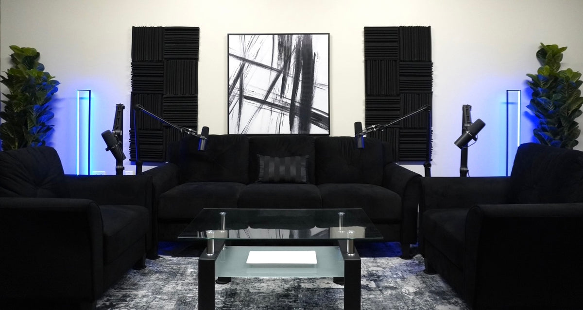 Studio A- Couch Set 2 – Purposefull Productions- Podcast Studio Plano
